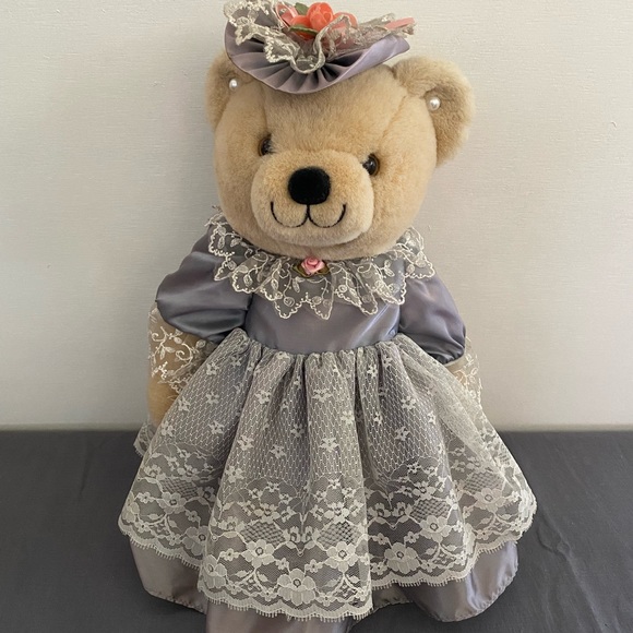Anco | Accents | Vintage Anco Victorian Plush Teddy Bear In Gray Lace ...